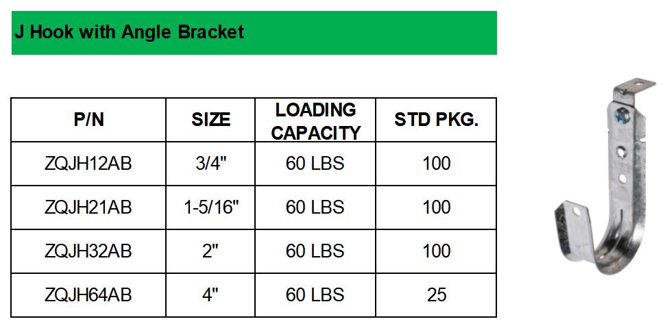 J hook with angle bracket